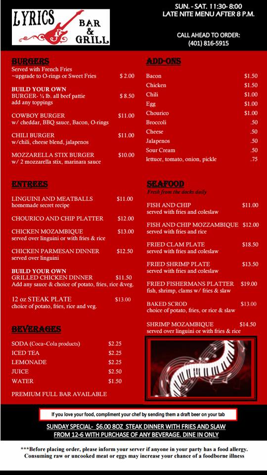 Lyrics Bar and Grill open for business – Fall River Reporter